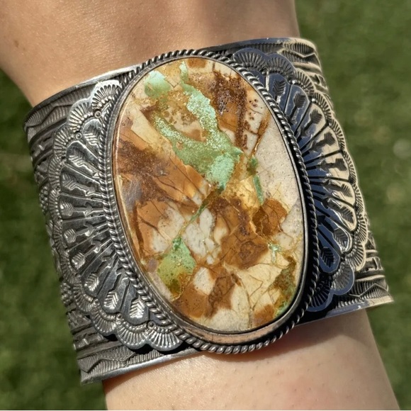 Jewelry | Sunshine Reeves Sterling Silver Green Royston Turquoise Cuff ...